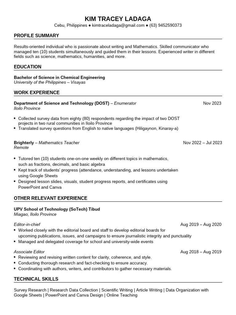 306 Fillable Resume Template | PDF