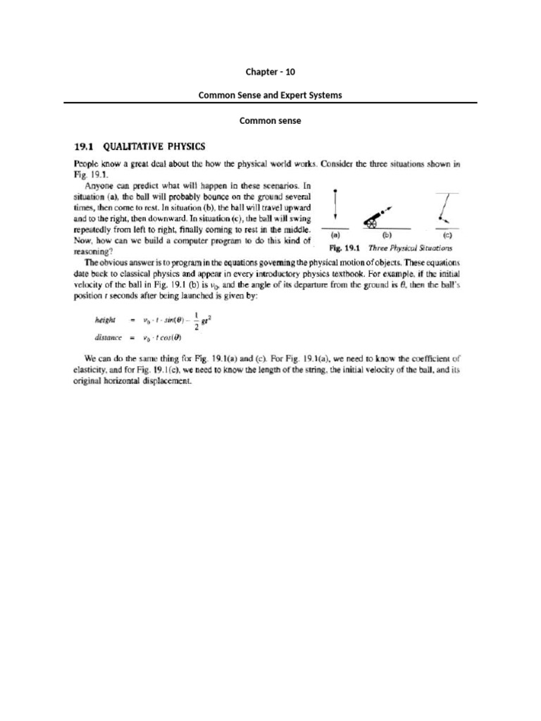 Chapter - 10 - Common Sense and Expert Systems | PDF | Artificial ...