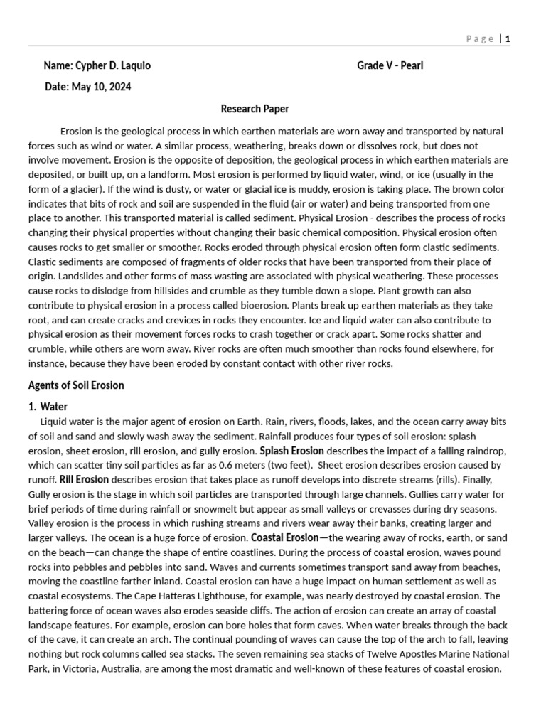 Agents of Soil Erosion | PDF