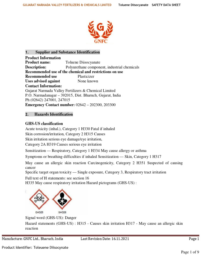 MSDS Tdi | PDF