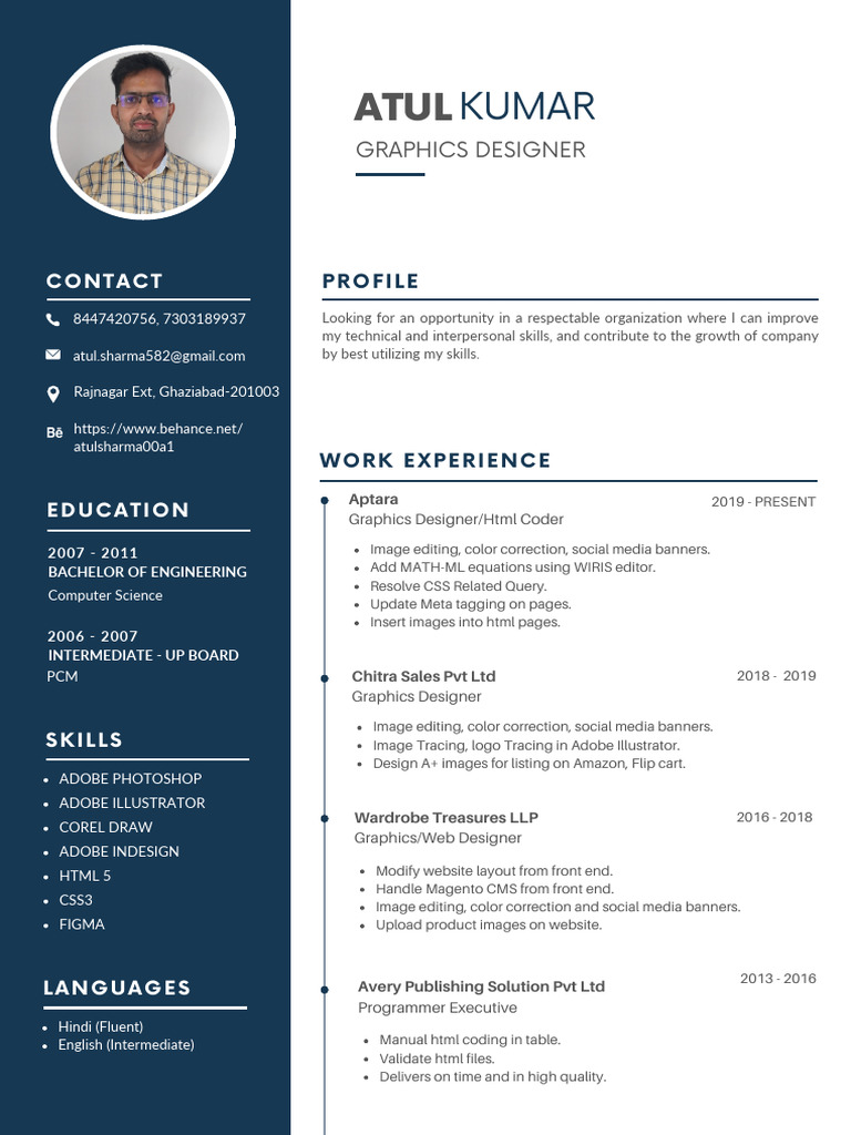 Atul - Graphics Designer - CV | PDF
