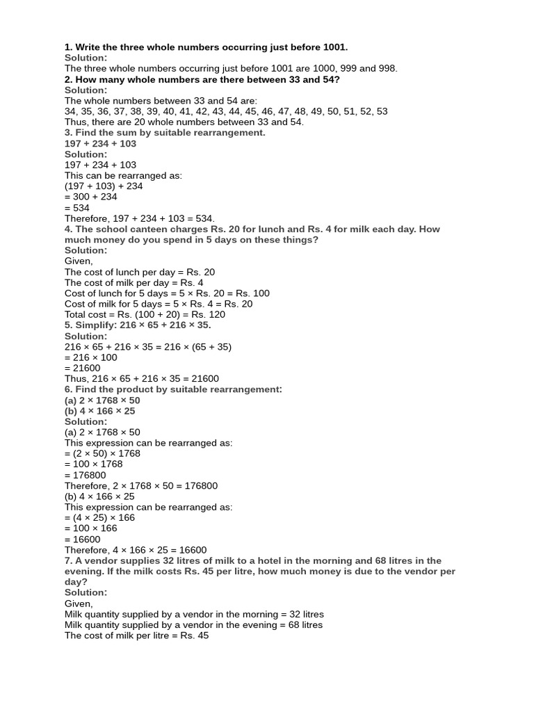 1est Questions For Math Our Lady College | PDF