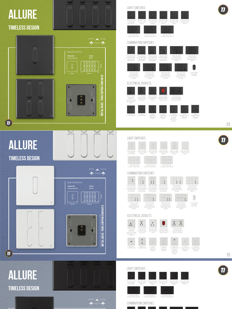 Allure Switches Booklet | PDF | Switch | Electrical Connector