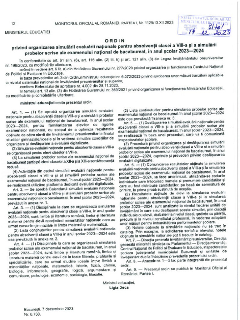 Simulare EN BAC 23 24 | PDF