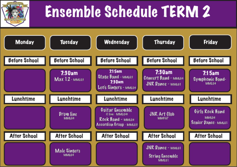 Ensembles Timetable Term 2 | PDF