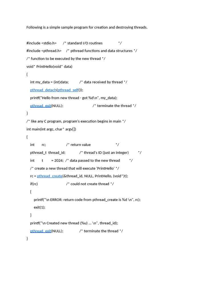 Pthreads Os Lab | PDF
