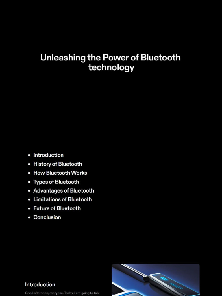 Bluetooth Technology Presentation | PDF
