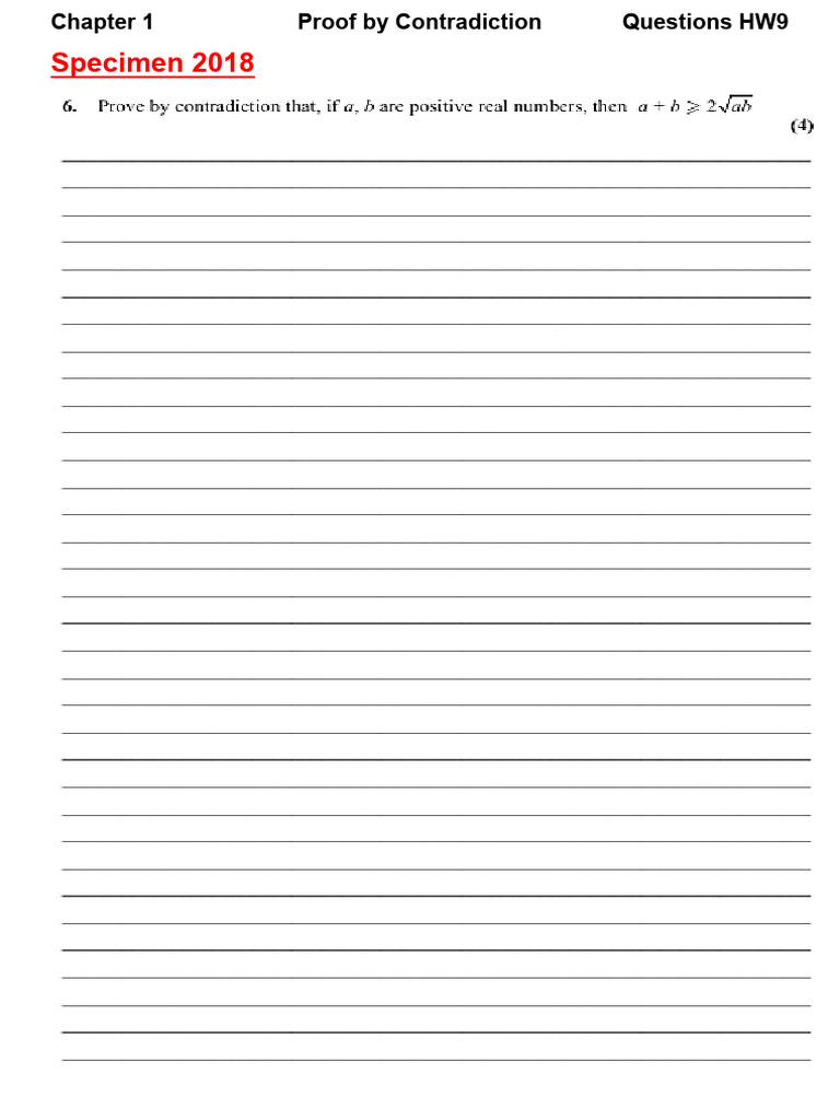 Ch1 Proof by Contradiction HW9 | PDF