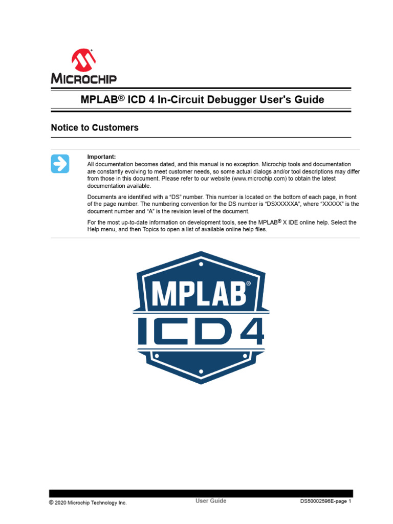 Mplab ICD 4 In-Circuit Debugger User's Guide: Notice To Customers | PDF
