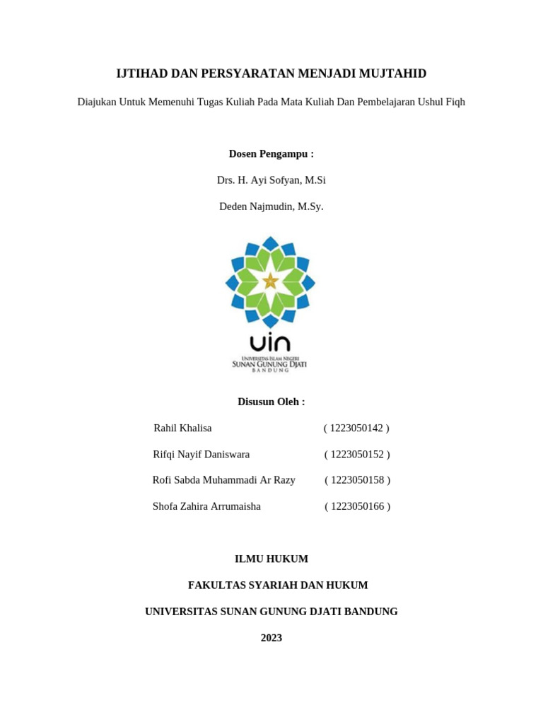 Ijtihad Dan Persyaratan Menjadi Mujtahid | PDF