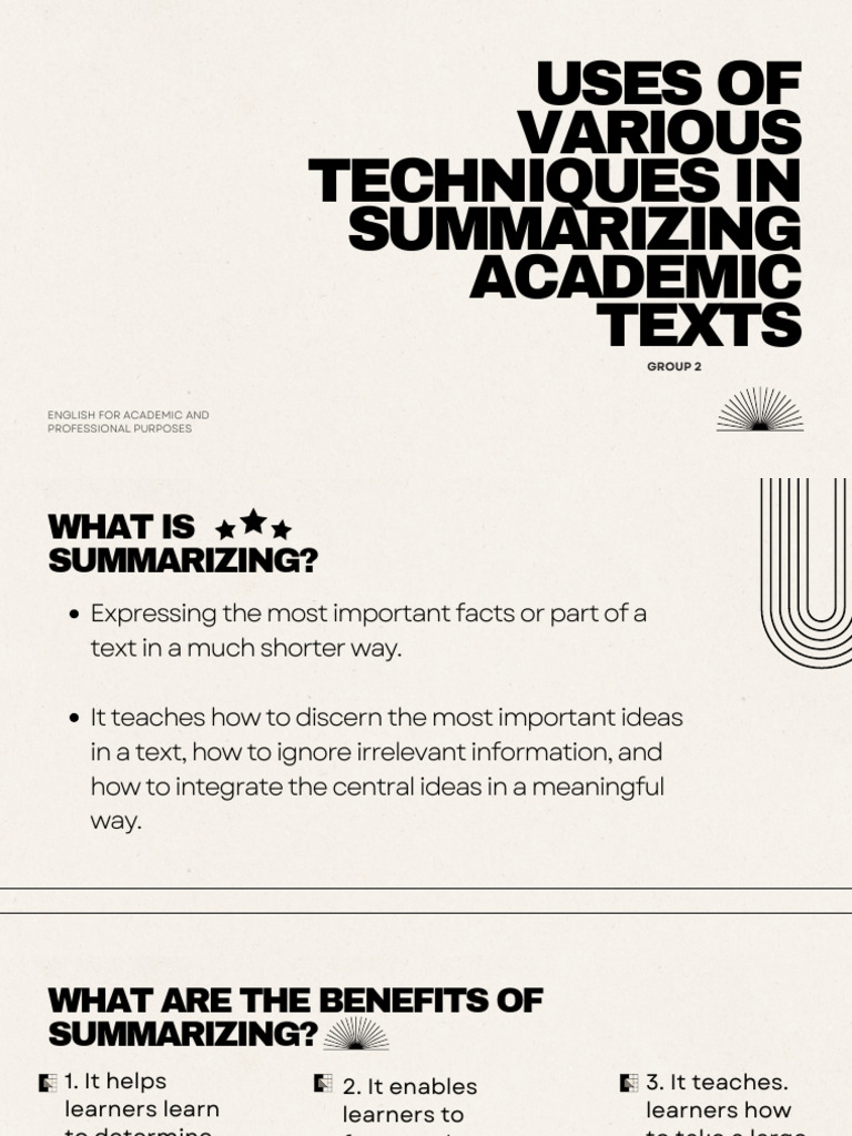 Eapp Summarizing Group 2 | PDF