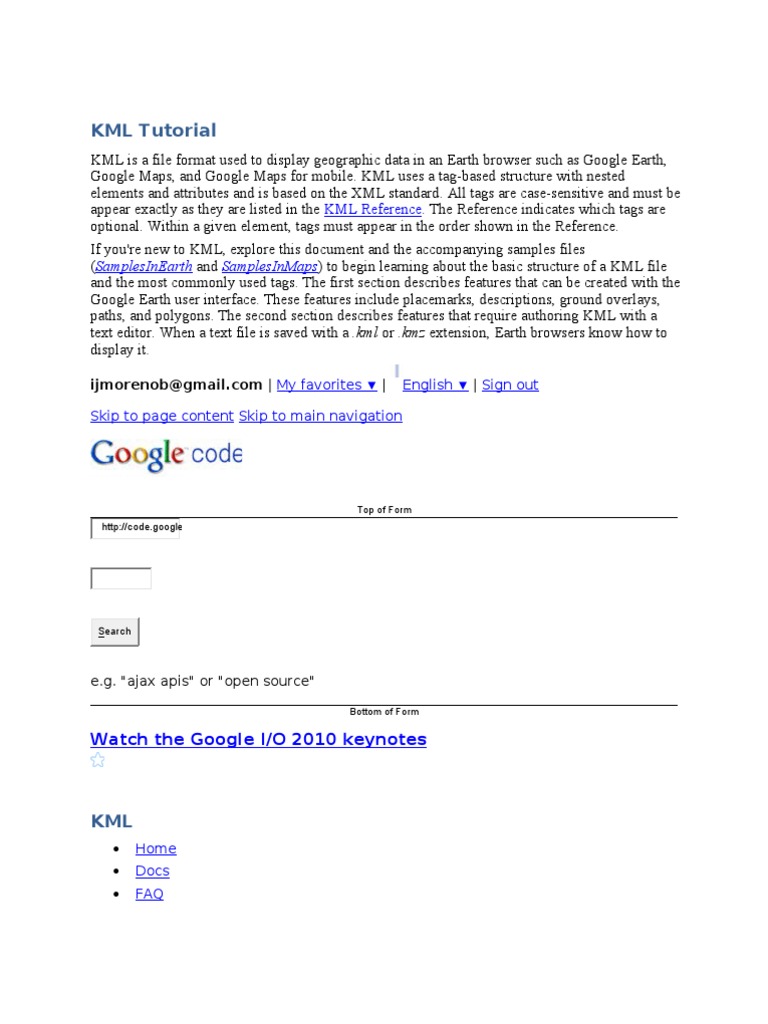 Kml Tutorial Samplesinearth Samplesinmaps Pdf Html Element 7251