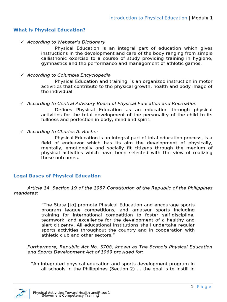 Pathfit 1 Module 1 | PDF