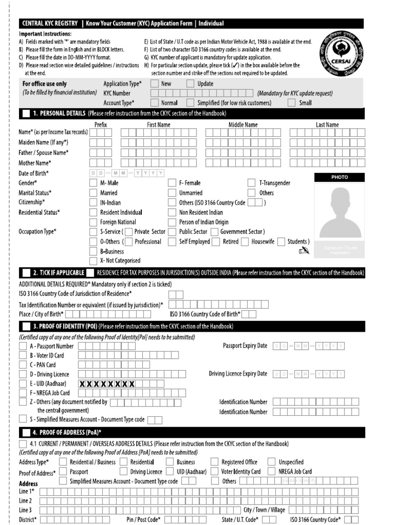 New CKYC Form - Individual | PDF