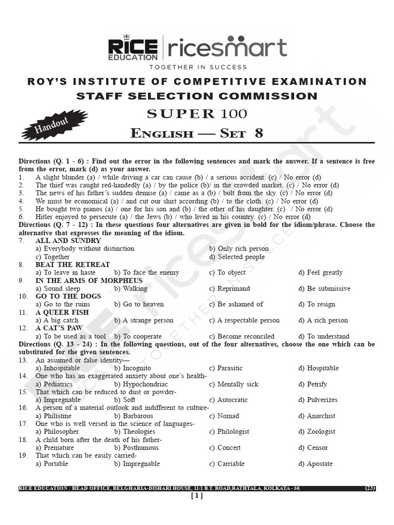 English Handout 8 (Q) | PDF