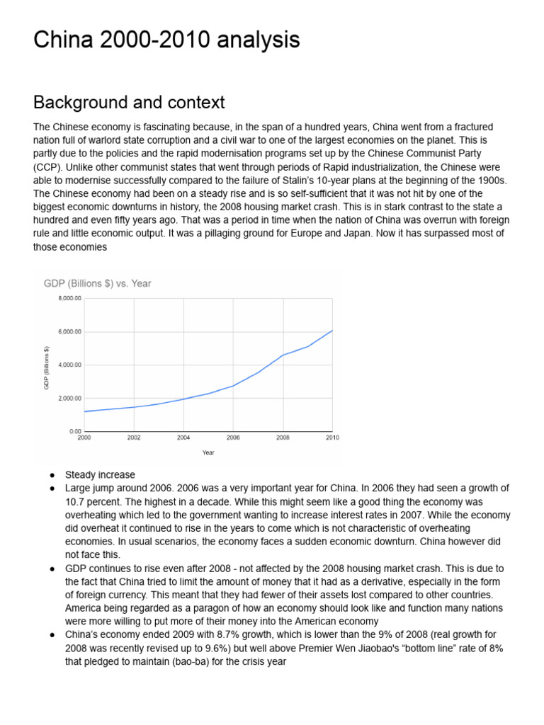 China’s Economic Growth in 2000s | PDF | Gross Domestic Product ...