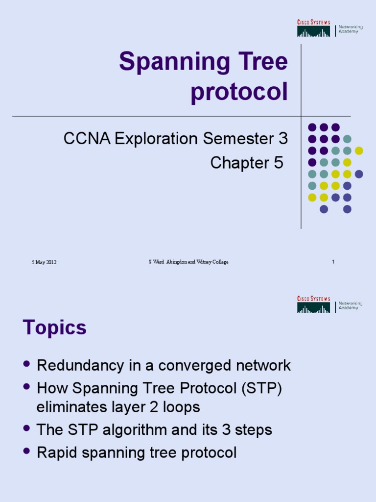 Spanning Tree Protocol: CCNA Exploration Semester 3 | PDF | Network ...