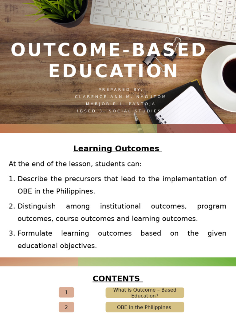 Outcome Based Education SSE 203 Nagutom Pantoja | PDF