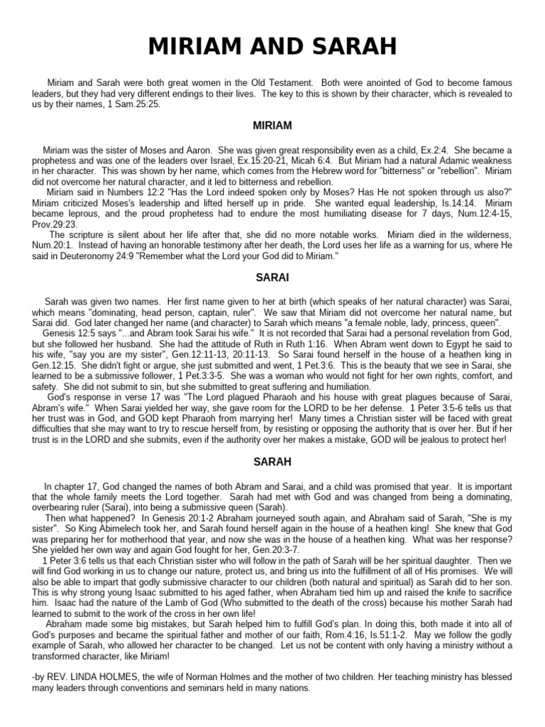 Linda Holmes, Miriam & Sarah | PDF