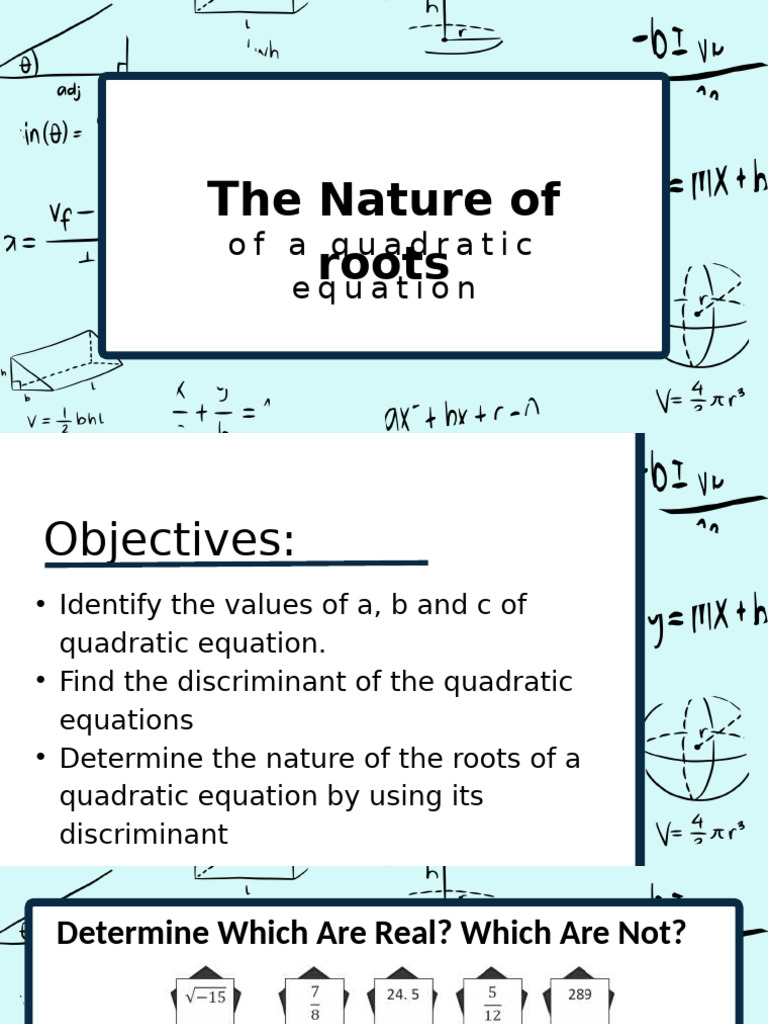 PPT6 Nature of Roots | PDF