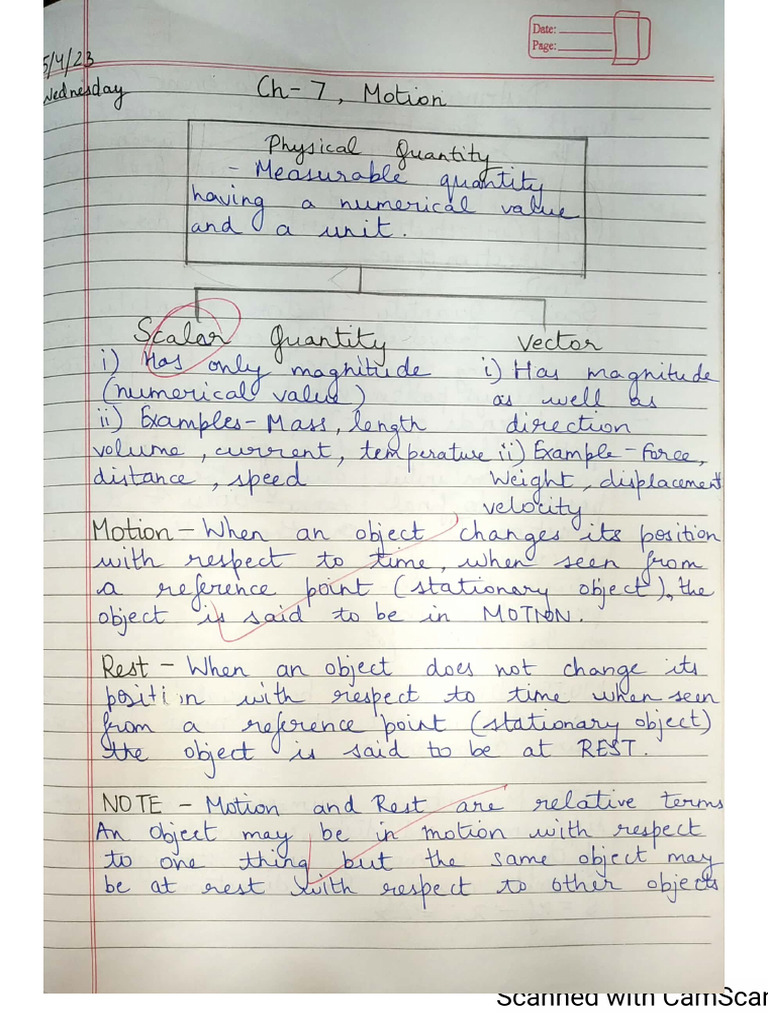 Chapter 7 Motion | PDF