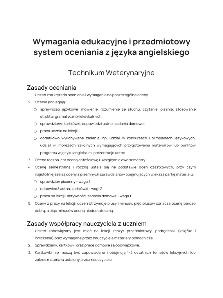 PZO - TW J. Angielski | PDF