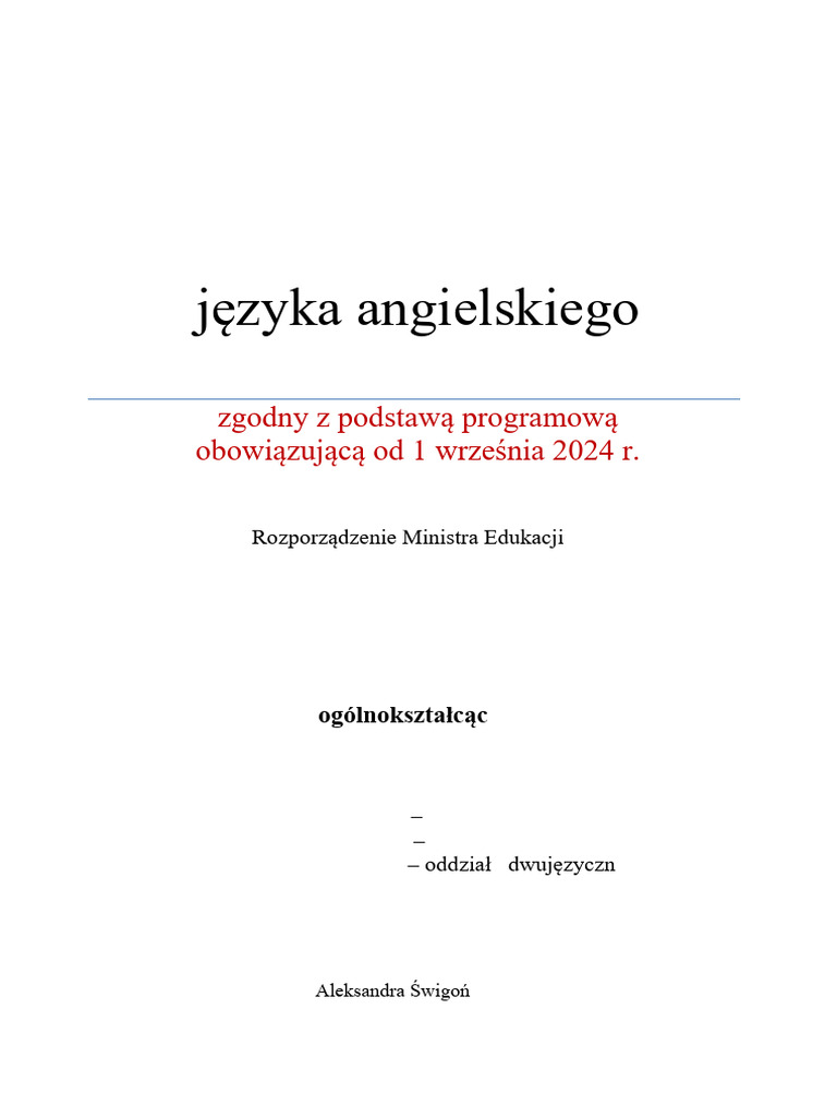 PROGRAM NAUCZANIA LO Tech PP 2024-25 | PDF