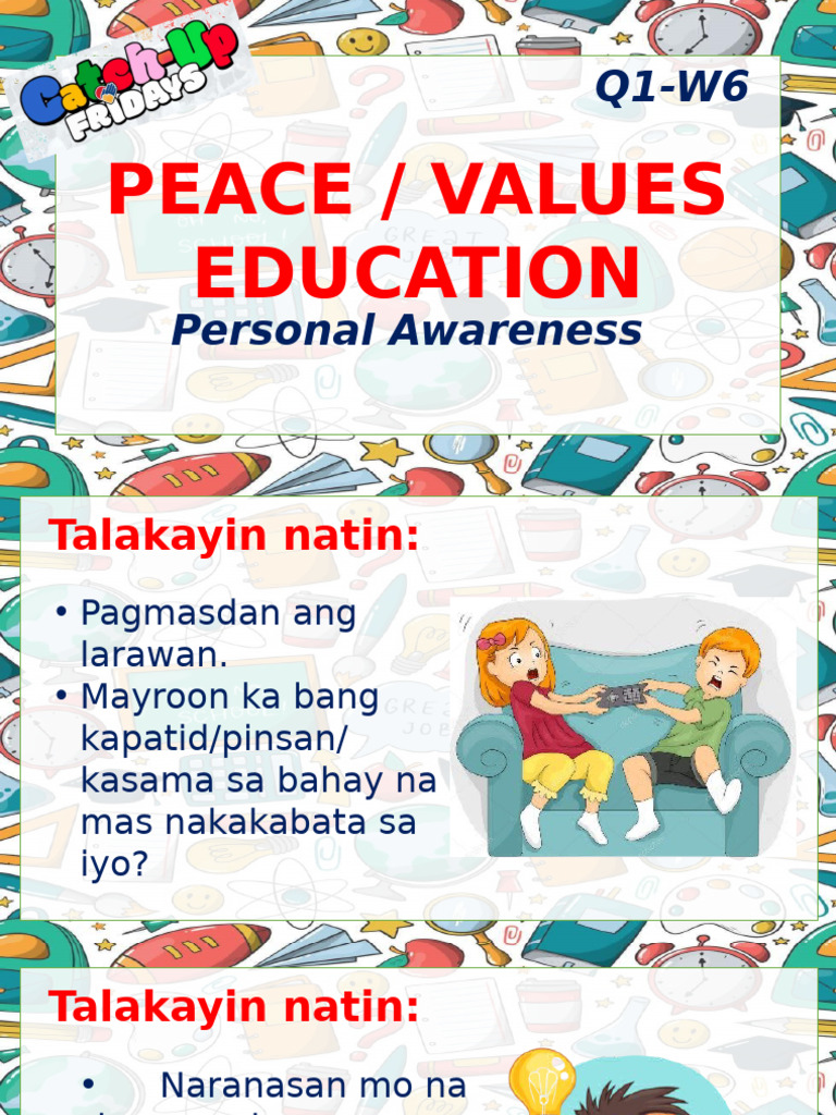 Week6 - Peace-Values Education Q1 | PDF | Self-Improvement