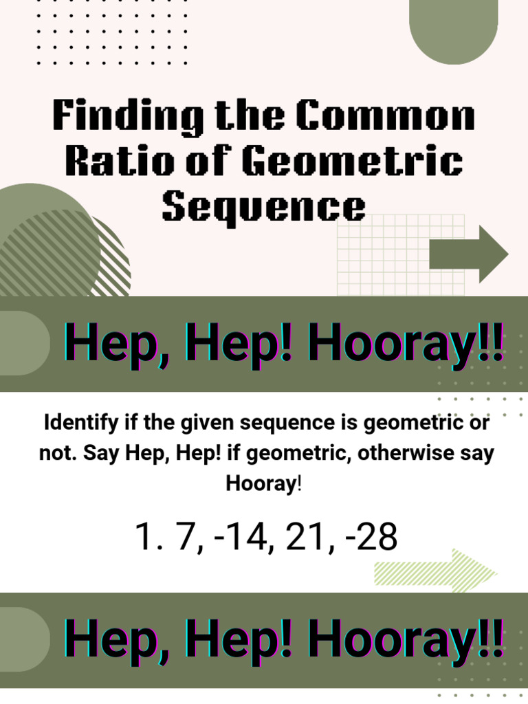 Determine Common Ratio in Sequences | PDF