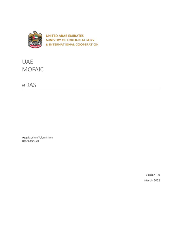 EN - MoFAIC eDAS - UG - App Submission | PDF