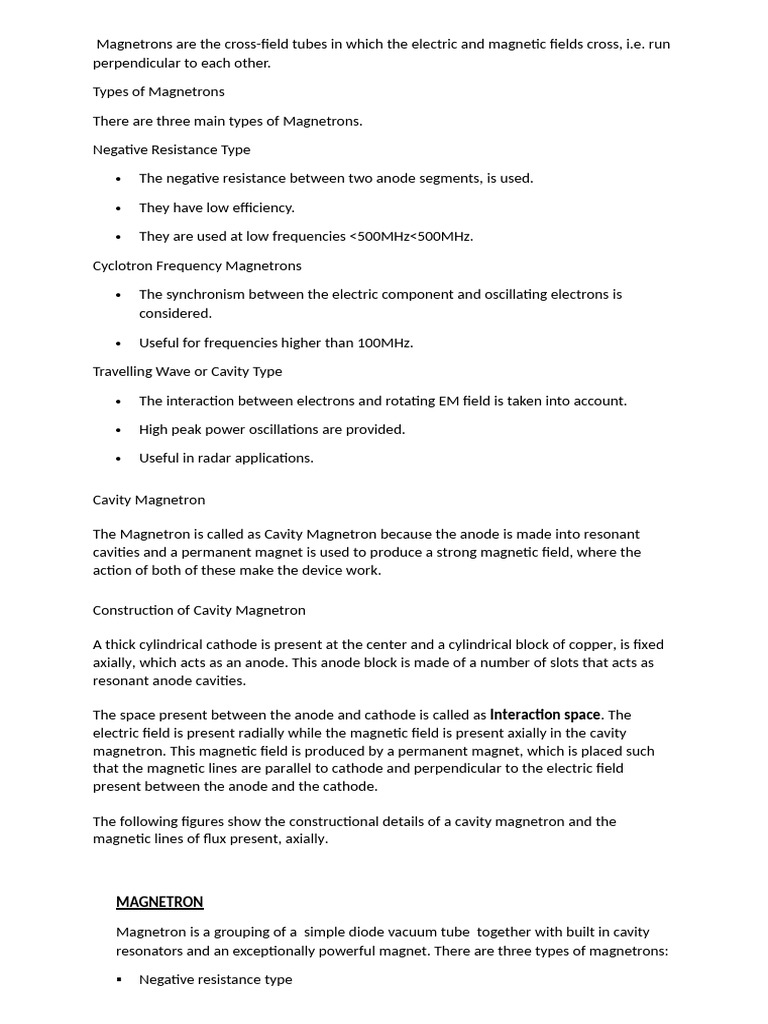 Magnetrons, TWT | PDF