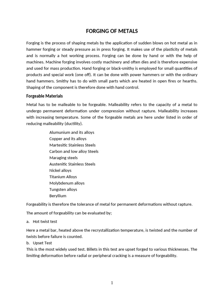 2b Forging of Metals | PDF