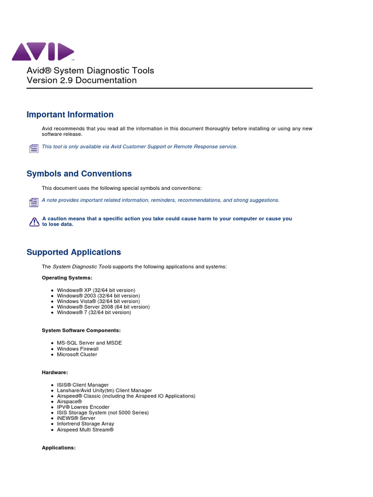 System Diagnostic Tools | PDF