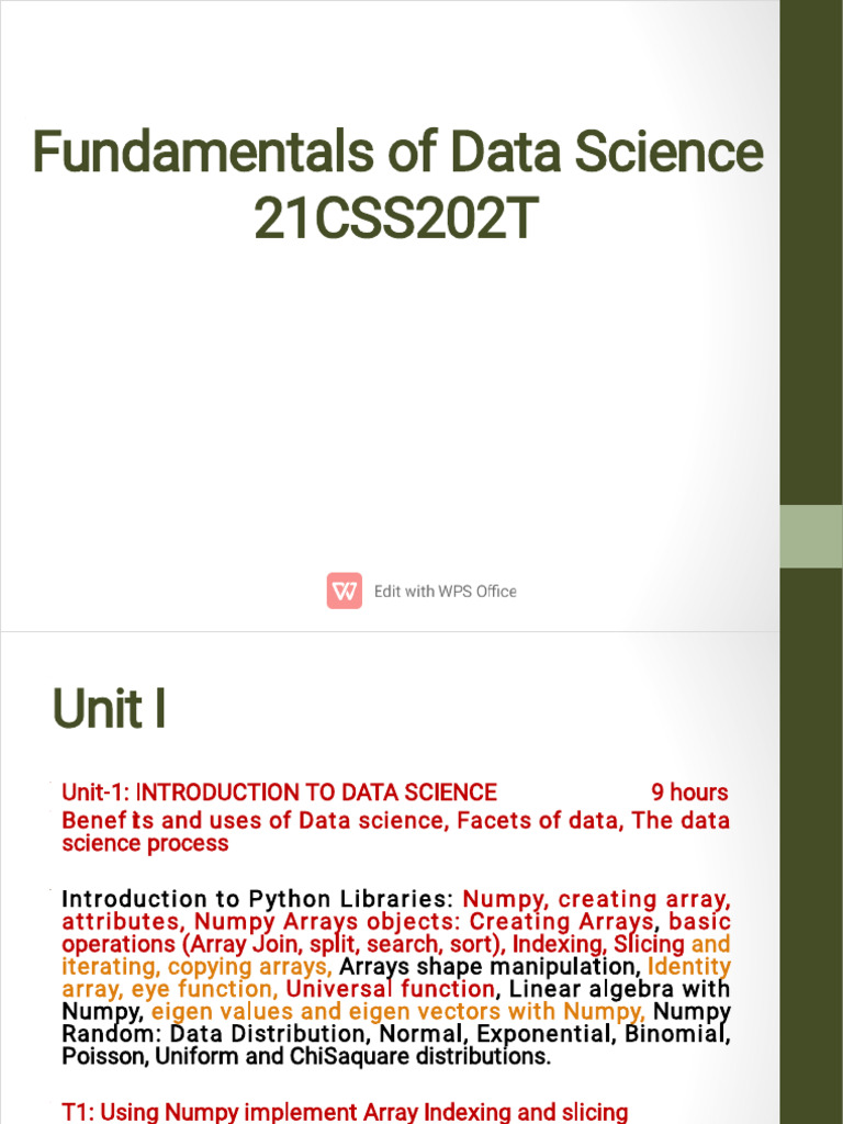 FDS - Unit 1 | PDF