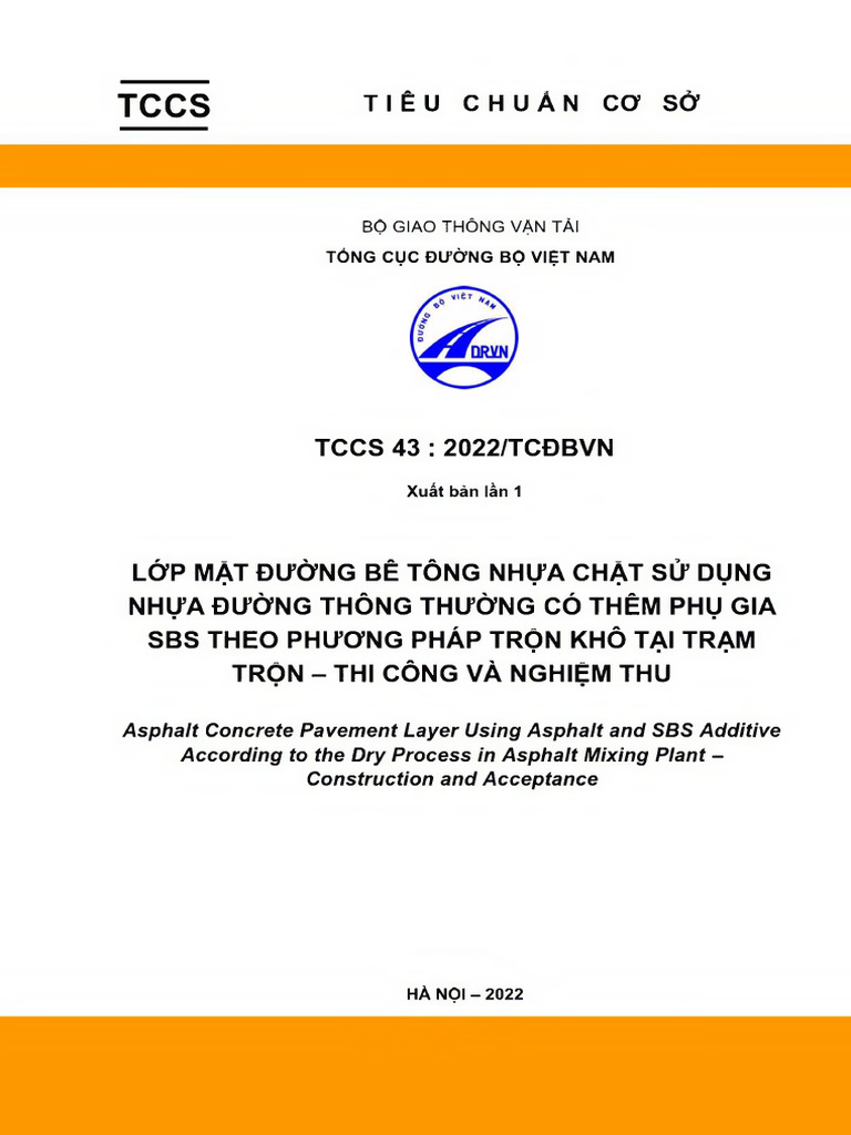 Tccs 43 - 2022 TCĐBVN Be Tong Nhua Sbs | PDF