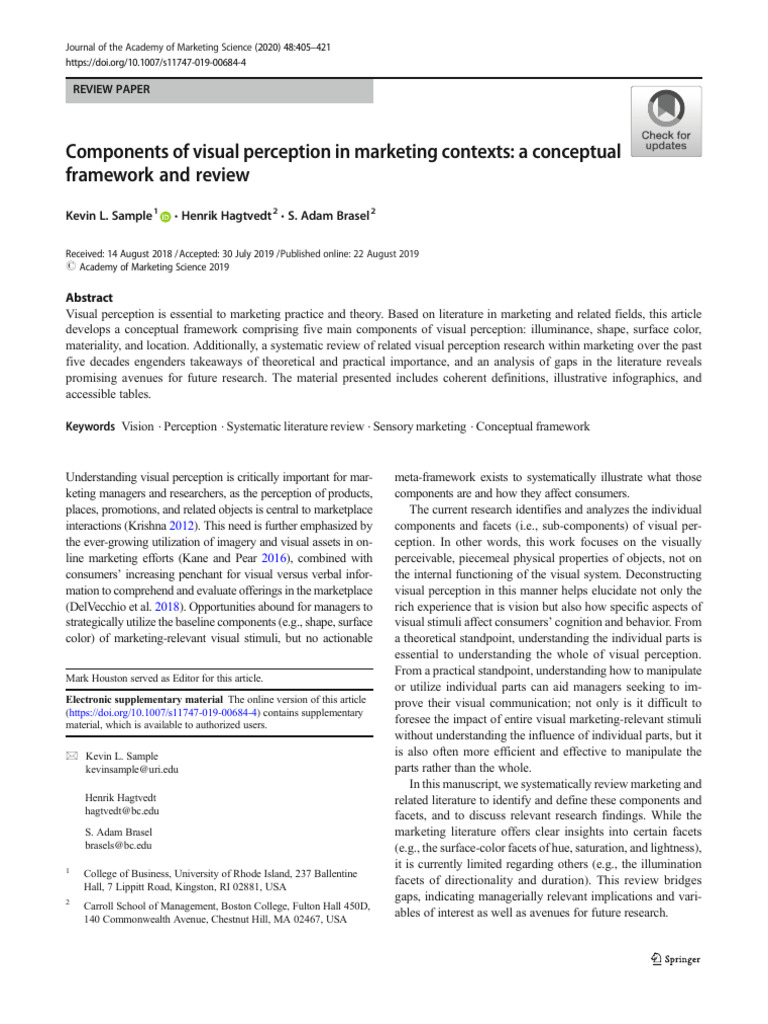 Components of Visual Perception in Marketing Contexts A Conceptual ...