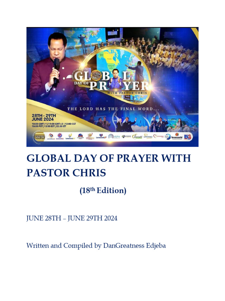 Global Day of Prayer June 2024 (18TH Edition) | PDF