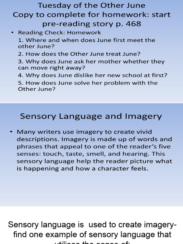 Tuesday of The Other June - Pre-Reading | PDF