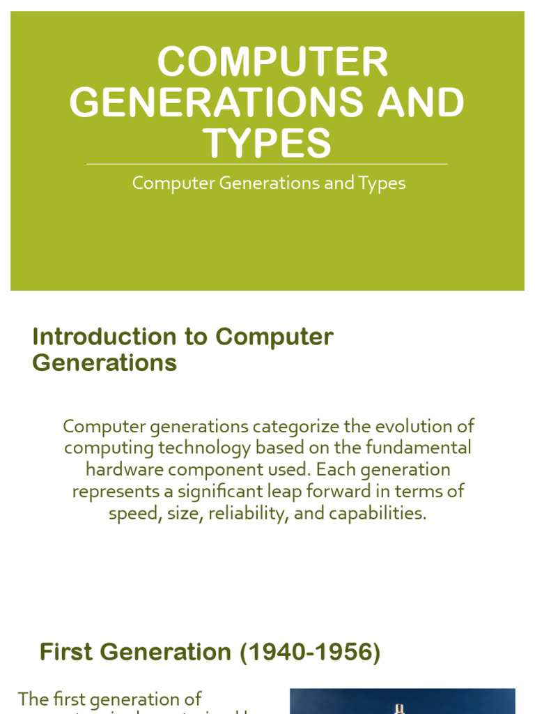 LESSON 3 Computer Generation and Computer Types | PDF