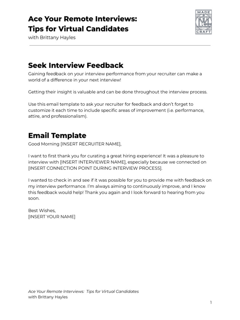 Feedback Email Template | PDF