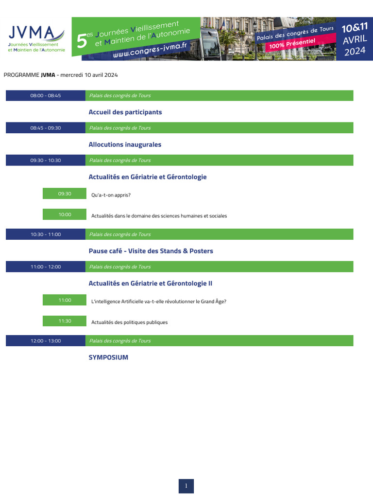 Programme JVMA | PDF