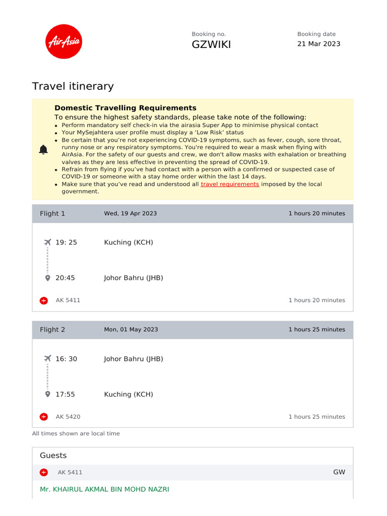 Boarding Pass Khai | PDF
