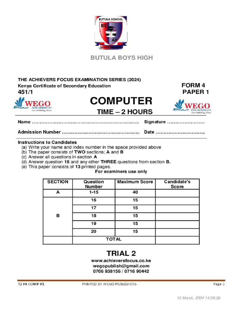 F4 Computer P1 | PDF
