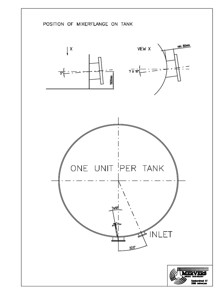 Position Mixerflange On Tank | PDF