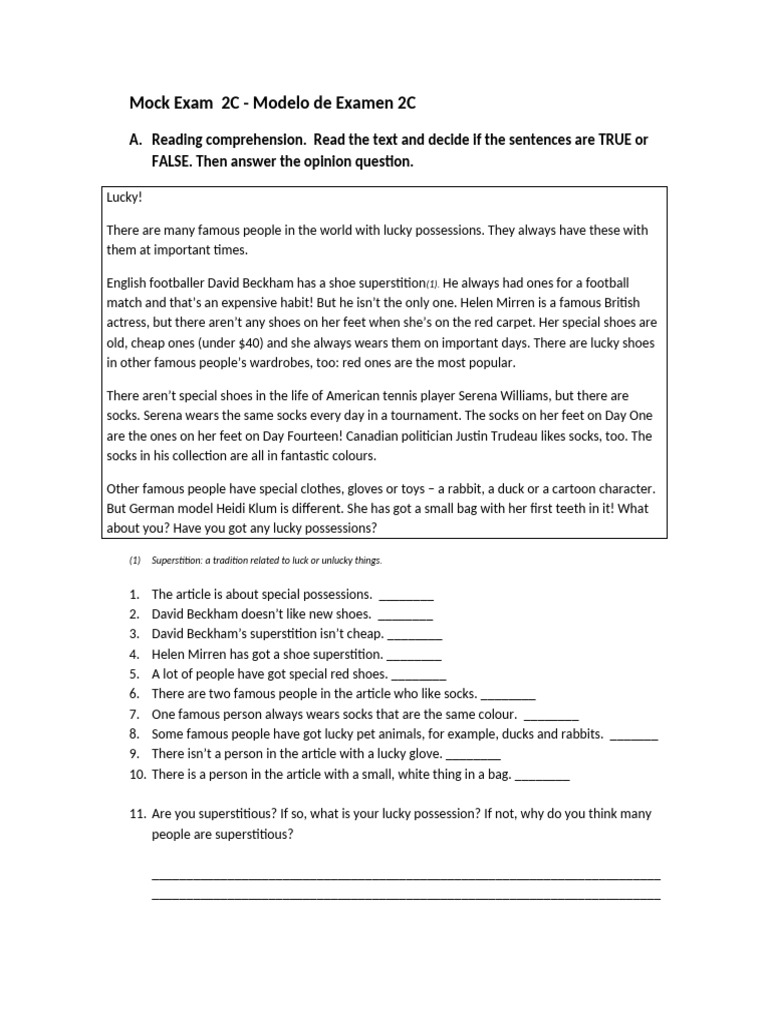 Mock Exam 2C Martes Noche | PDF