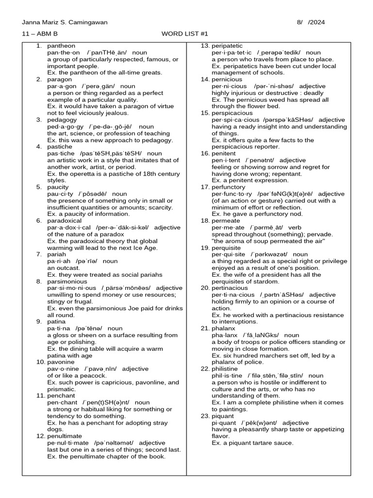 World List #1 | PDF