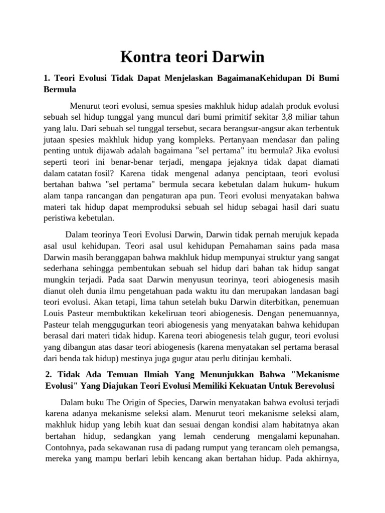 Kontra Teori Darwin | PDF