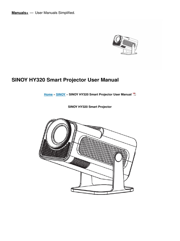 Hy320 Smart Projector Manual | PDF