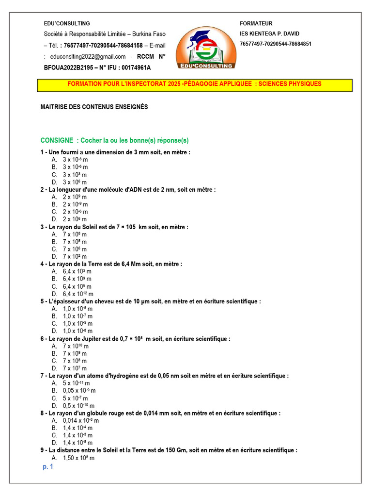 Evaluation N°1 Disciplinaire | PDF