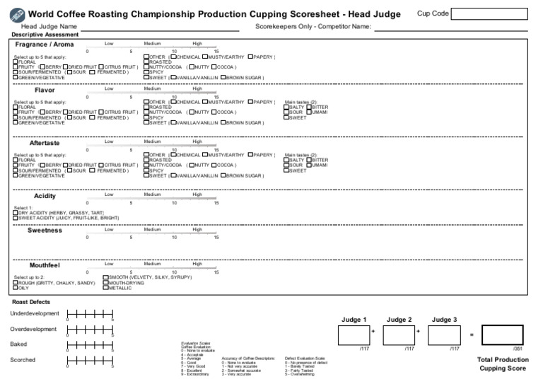 2023 WCRC Production Cupping Scoresheet - HJ | PDF